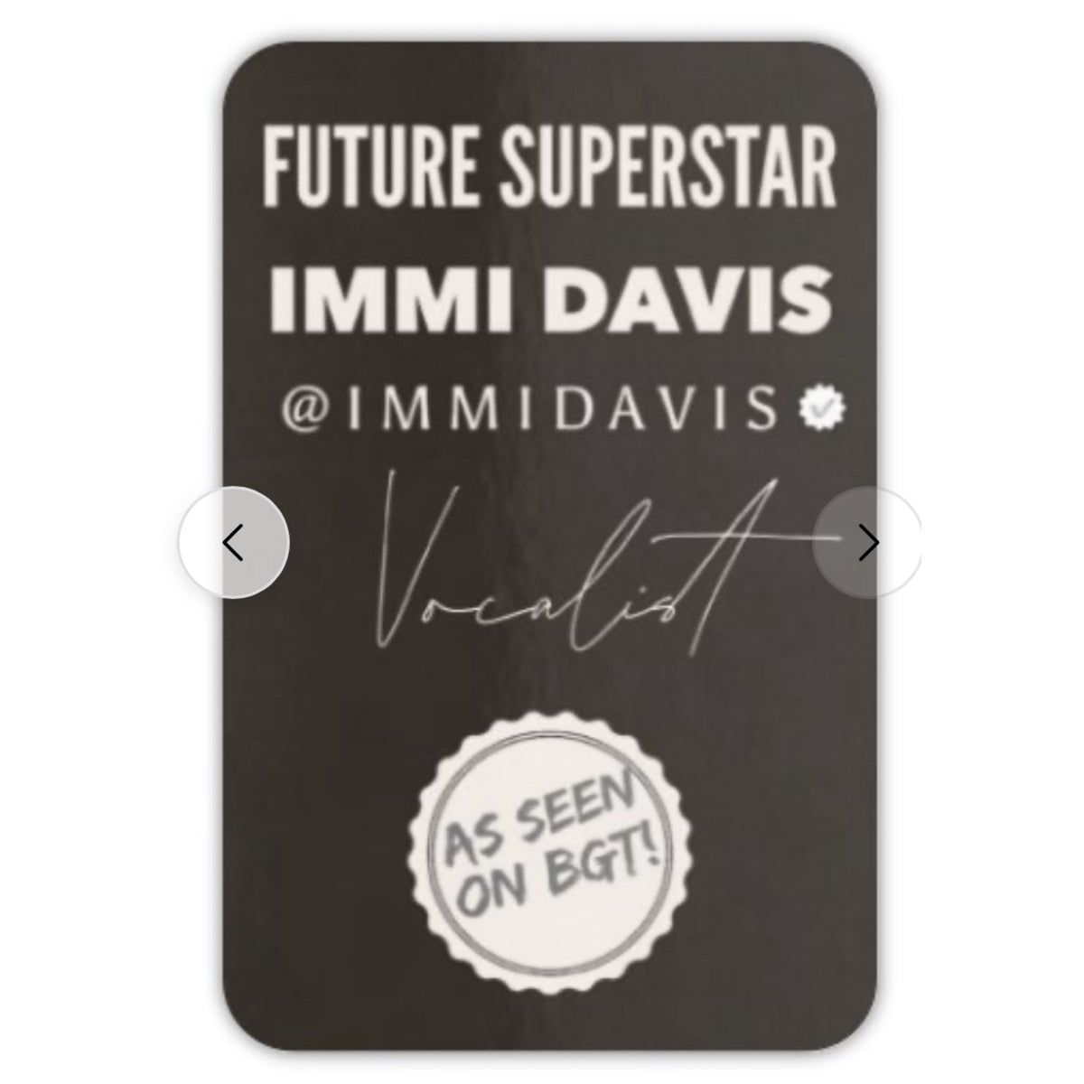 51 A signed August 2024 Immi Davis Business Card – Immi Davis Official