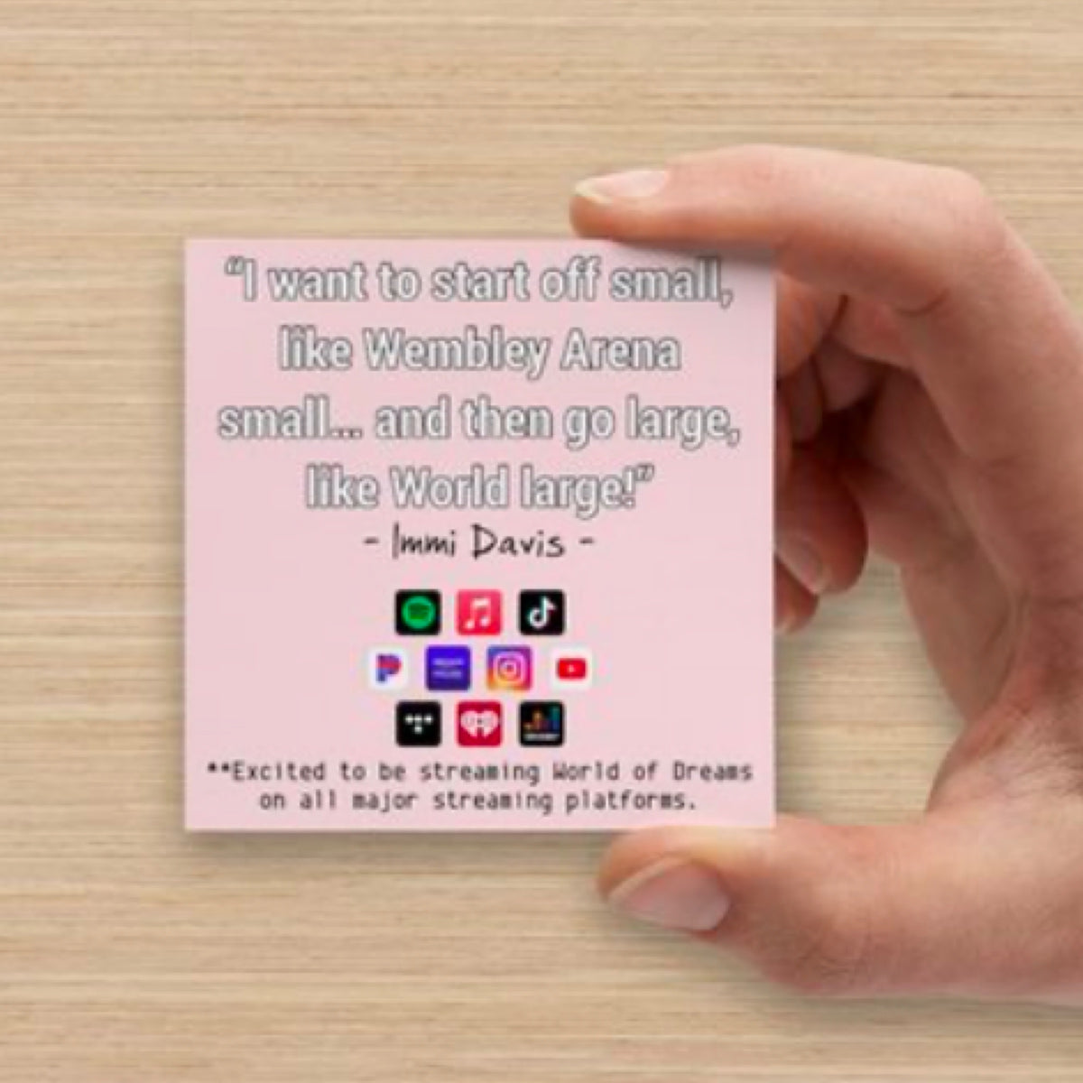 03 A LIMITED EDITION signed January 2025 Immi Davis Business Card ...